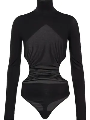 Wolford X N21 Cutout Turtleneck Bodysuit - Black