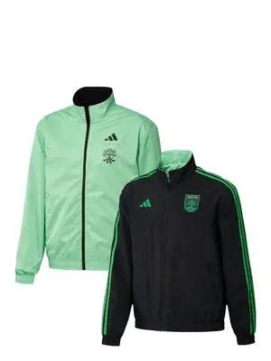 Adidas Austin Fc 2023 On-field Anthem Full-zip Reversible Team Jacket - Black