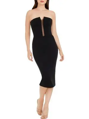 Dress The Population Erica Strapless Sheath Cocktail Dress - Black