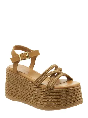 KELSI DAGGER BROOKLYN Kelsi Dagger Brooklyn Mend Platform Wedge Sandal Tan