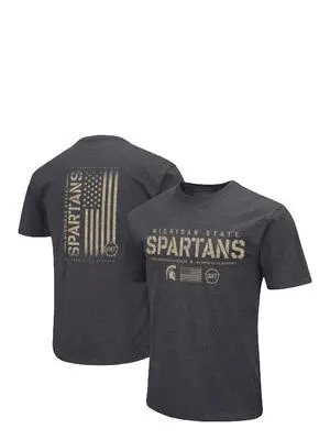 COLOSSEUM Michigan State Spartans Big & Tall Oht Military Appreciation Playbook T-shirt - Heather Black