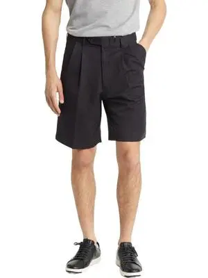 Berle Microfiber Pleated Shorts - Black