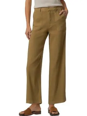 Kut From The Kloth Topaz High-waisted Wide-leg Linen-blend Pants - Artichoke