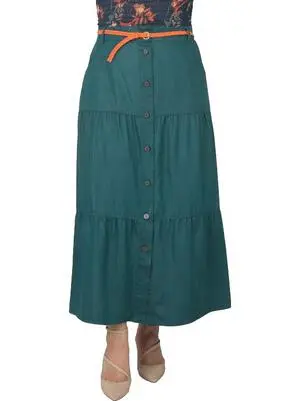STANDARDS & PRACTICES Denim Maxi Peasant Skirt - Olive