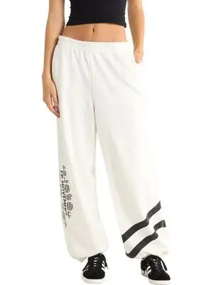Free People All Star Oversize Graphic Joggers - Ivory/black Combo