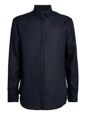 Giorgio Armani Cotton-blend Shirt Blue