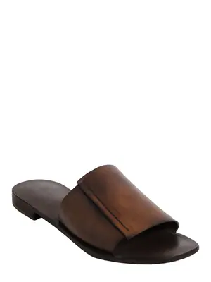 Free People Verona Leather Slide Sandal - Ember