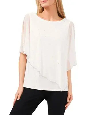 Chaus Embellished Asymmetric Top - Lily Ivory 159