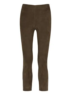 VINCE Vince Split-Cuff Suede Trousers