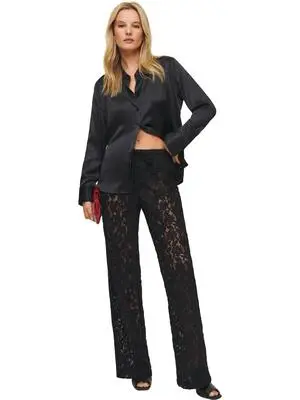 REFORMATION Olina Pant Black Lace