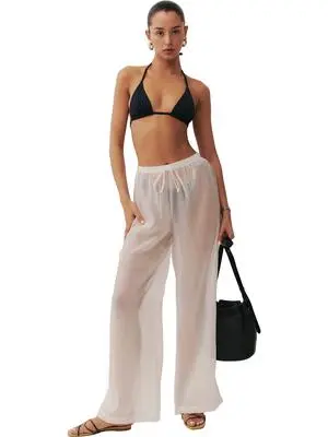 REFORMATION Olina Pant Sheer White