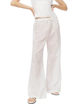 REFORMATION Olina Pant White Eyelet