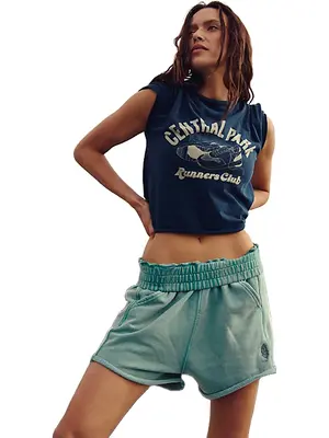 Free People FP Movement All Star Solid Shorts Emerald Aura