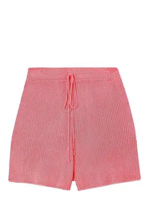 Calle Del Mar Ribbed-knit Shorts - Pink