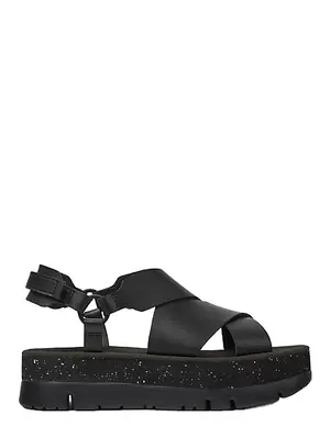 Camper Oruga Up Leather Sandals - Black
