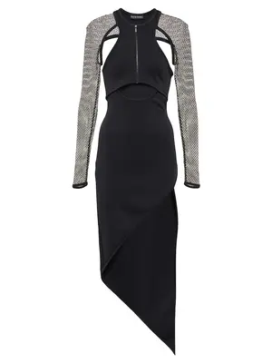 David Koma Embellished Cutout Midi Dress - Black