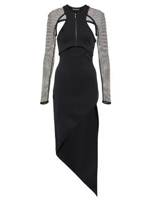 David Koma Embellished Cut Out Midi Dress - Black