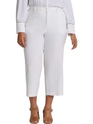 NYDJ Utility Wide Leg Capri Pants - Optic White