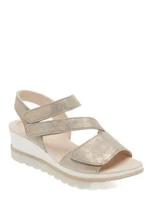 Gabor Asymmetric Strappy Wedge Sandal - Beige