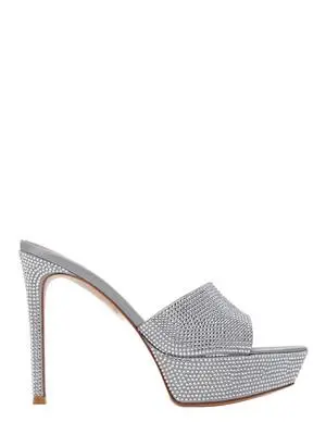 GIANVITO ROSSI Crystal Tracey Heeled Sandals - Silver