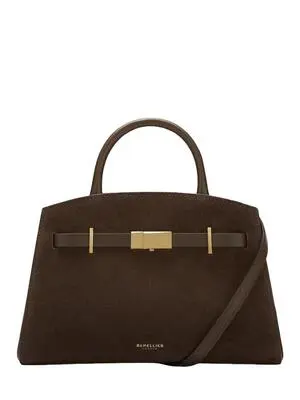DEMELLIER The Small Hudson Suede Top-handle Bag - Mocha