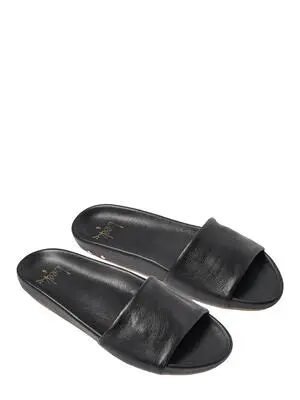 Beek Gallito Leather Slide Sandal - Black