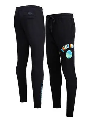 PRO STANDARD Golden State Warriors Washed Neon Sweatpants - Black