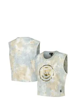 THE WILD COLLECTIVE Chicago Cubs Tie & Dye Muscle Tank Top - White