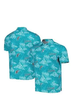 Reyn Spooner Florida Marlins Cooperstown Collection Puamana Print Polo - Teal