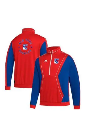 Adidas New York Rangers Team Classics Half-zip Jacket - Red