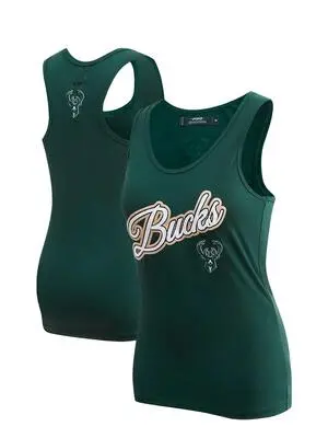 PRO STANDARD Milwaukee Bucks Script Tank Top - Hunter Green