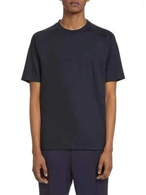 Zegna High Performance™ Short Sleeve Wool T-shirt - Navy