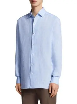 ZEGNA Luxury Linen Button-up Shirt