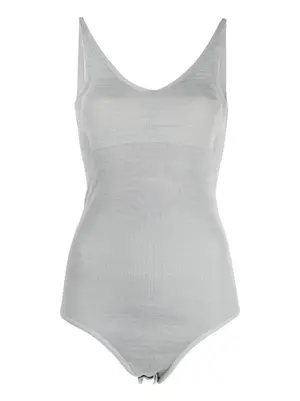 CFCL V-neck Ribbed Bodysuit - Grey