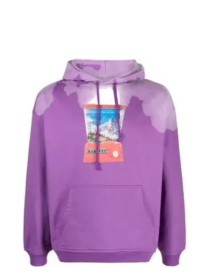 RASSVET Graphic-print Cotton Hoodie - Purple