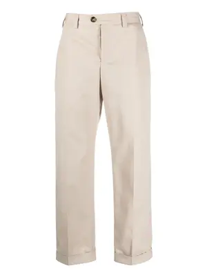 PT TORINO Pressed-crease Straight-leg Trousers - Neutrals