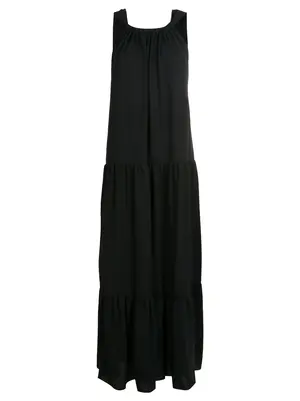 OLYMPIAH Flow Tiered Maxi Dress - Black