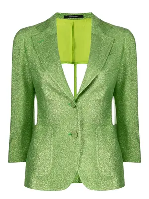 Tagliatore Metallic Single-breasted Blazer - Green