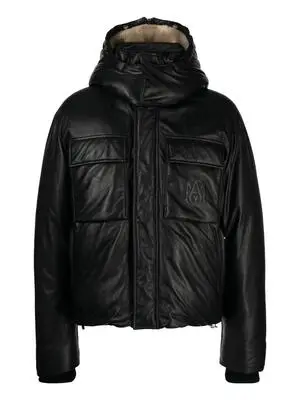 Amiri Leather Puffer Jacket - Black