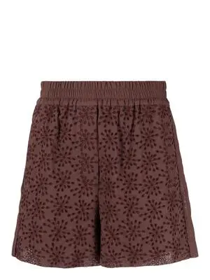 BRUNELLO CUCINELLI Brunello Cucinelli Floral-Embroidered Cotton Shorts