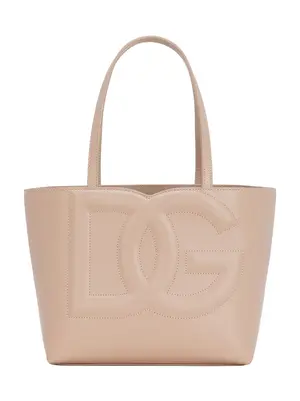 Dolce & Gabbana Small Embossed Logo Tote Bag - Neutrals
