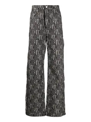 Amiri Logo-print Straight-leg Trousers - Black