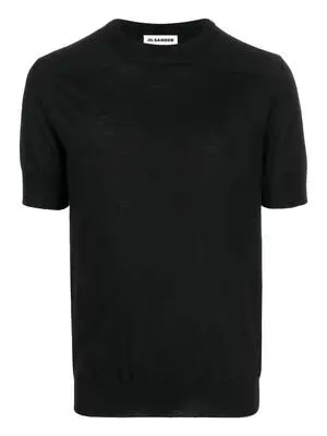 JIL SANDER Short-sleeve Wool T-shirt - Black