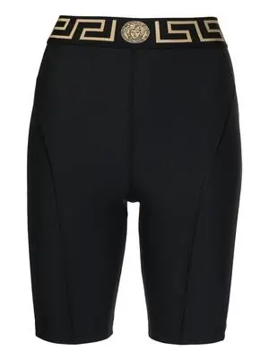 Versace Logo-band Above-knee Shorts - Black