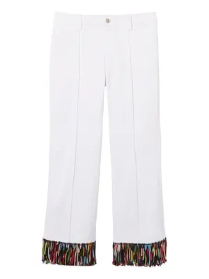 Emilio Pucci Fringe-detailing Cropped Trousers - White