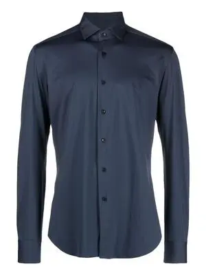 XACUS Long-sleeve Button-up Shirt Blue