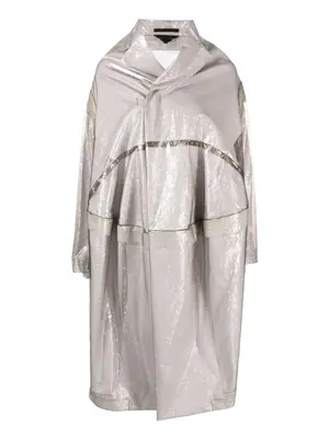 Comme Des Garçons Asymmetric Embossed Raincoat - Grey