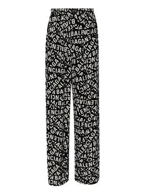 Balenciaga Logo-print Pajama Pants - Black
