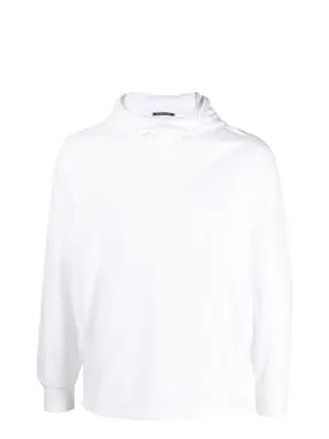 C.P. COMPANY Logo-patch Long-sleeve Hoodie - White