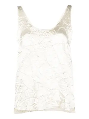 LANVIN V-back Crinkled-effect Top - White